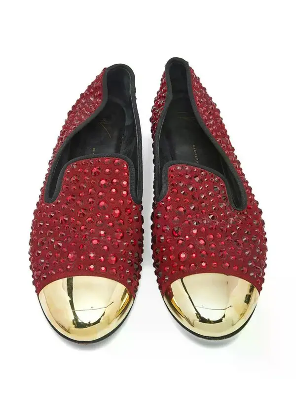 GIUSEPPE ZANOTTI Crystal-embellished Cap-toe Loafers