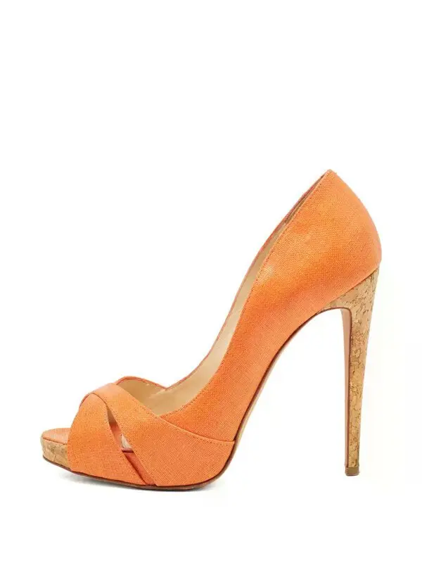 ALEXANDRE BIRMAN Raffia Peep-toe Pumps