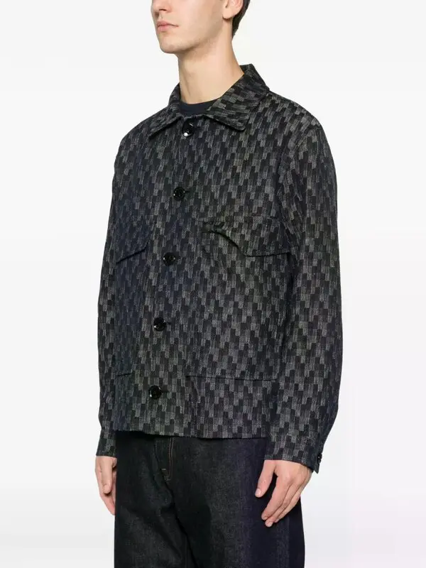 Tagliatore Chest-pockets Patterned Shirt Jacket