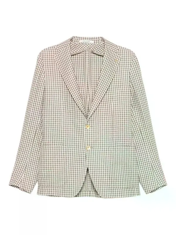 Tagliatore Gingham-pattern Single-breasted Blazer