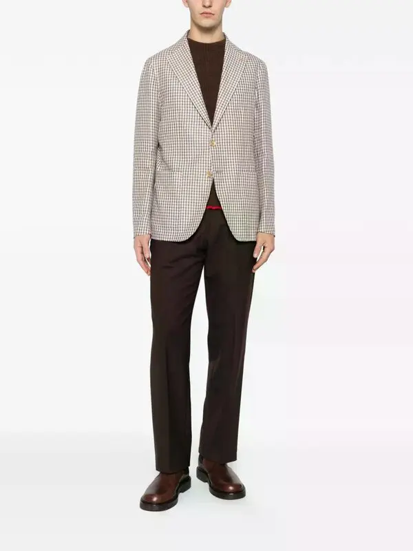 Tagliatore Gingham-pattern Single-breasted Blazer