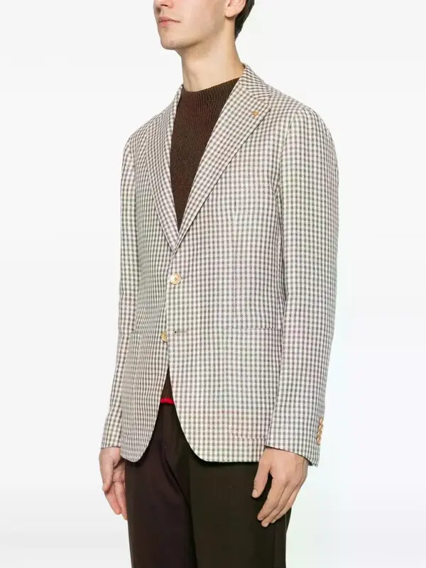 Tagliatore Gingham-pattern Single-breasted Blazer