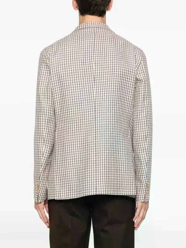Tagliatore Gingham-pattern Single-breasted Blazer