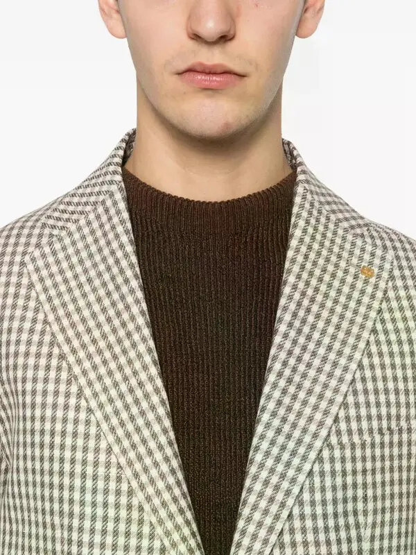 Tagliatore Gingham-pattern Single-breasted Blazer