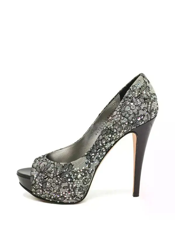 GINA Crystal-embellished Lace Pumps