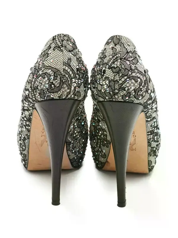 GINA Crystal-embellished Lace Pumps