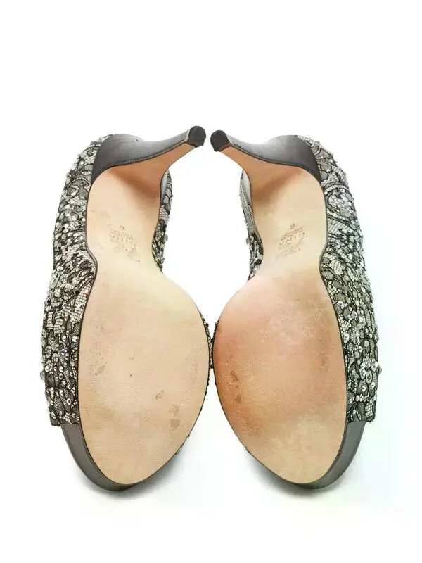 GINA Crystal-embellished Lace Pumps