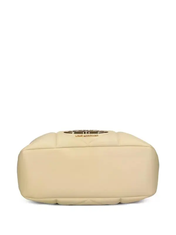 Moschino Quilted Bucket Bag With Chain-link Handles - Neutrals