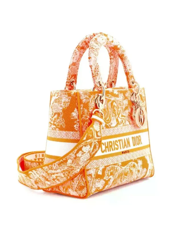 Dior Lady D-lite Embroidered Canvas Satchel