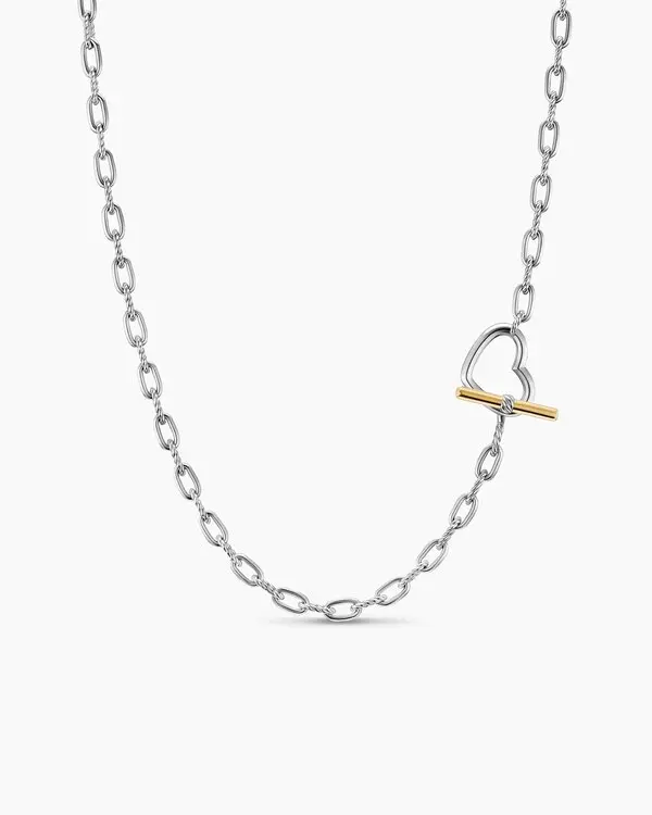 David Yurman Dy Madison® Heart Toggle Chain Necklace - Sterling Silver/18k Yellow Gold