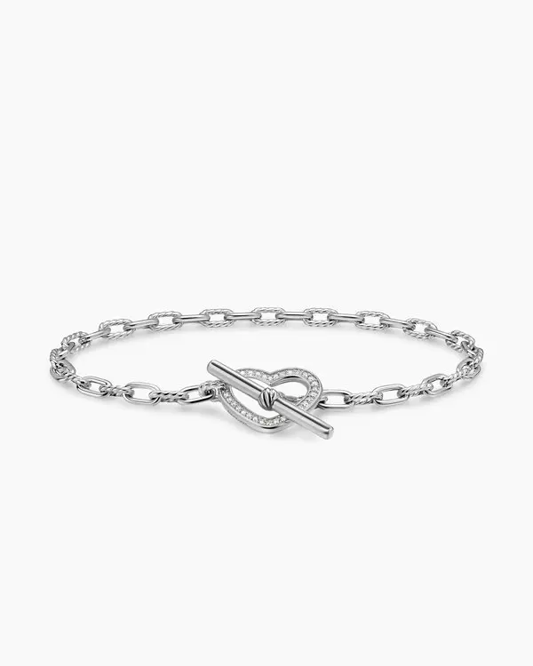 David Yurman Dy Madison Heart Toggle Chain Bracelet - Diamond