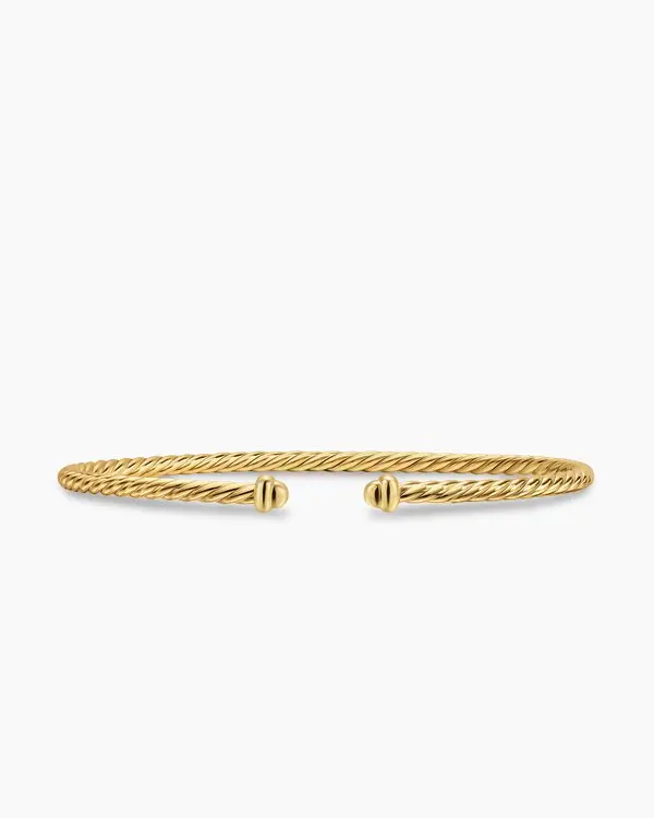 David Yurman 18k Yellow Gold Cablespira® Flex Bracelet - All 18k Yellow Gold