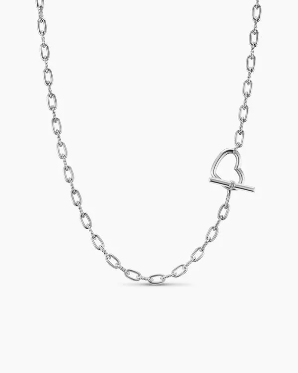 David Yurman Dy Madison Heart Toggle Chain Necklace - All Sterling Silver