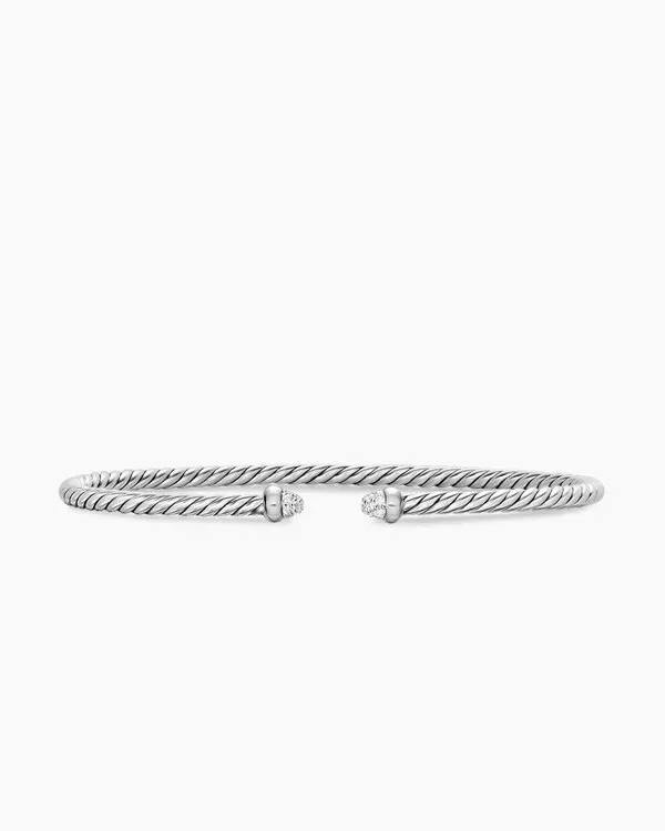 David Yurman Sterling Silver Bracelet With Diamonds - Diamond