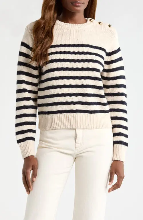 FRAME The Mariner Stripe Cotton Sweater