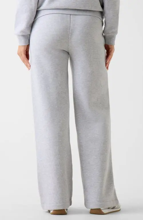 Guess Nat Straight Leg Organic Cotton Blend Fleece Sweatpants - Silver