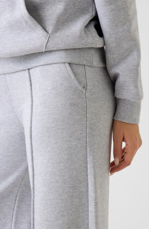 Guess Nat Straight Leg Organic Cotton Blend Fleece Sweatpants - Silver