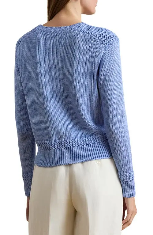 Ralph Lauren Mixed Stitch Cotton-blend Crewneck Sweater