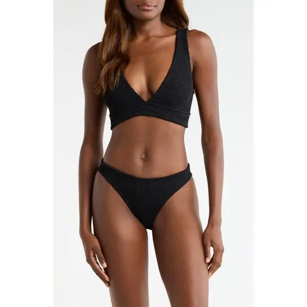 Hunza G Carla Crinkle Two-piece Swimsuit - Black