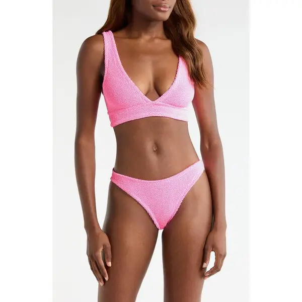 Hunza G Carla Crinkle Two-piece Swimsuit - Bubblegum