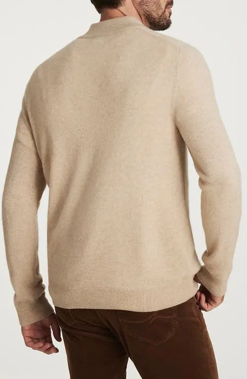 34 Heritage Cashmere Quarter Zip Pullover - Beige