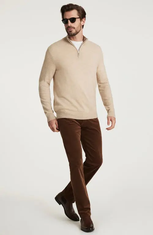 34 Heritage Cashmere Quarter Zip Pullover - Beige