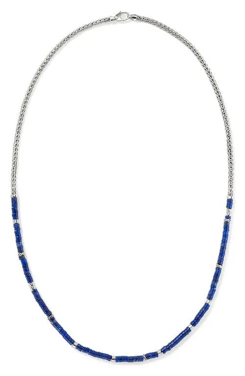John Hardy Classic Chain Heishi Necklace - Silver/blue