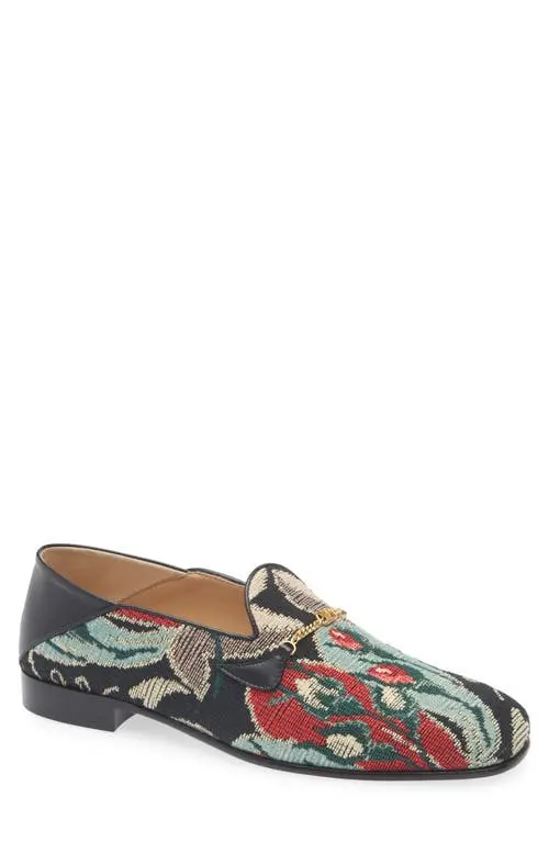 Valentino Garavani Floral Jacquard Bit Loafer - Black Multi