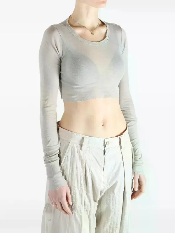 Rick Owens Long-sleeved Cropped Top