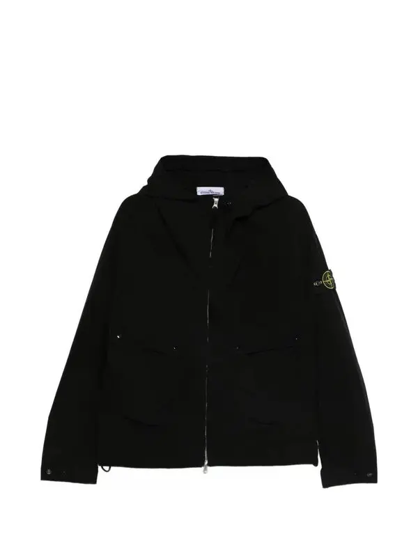 Stone Island Hooded Zip Jacket - Black
