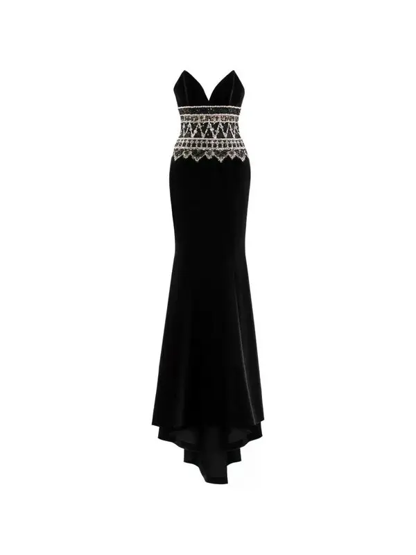 SAIID KOBEISY Strapless Embroidered Dress