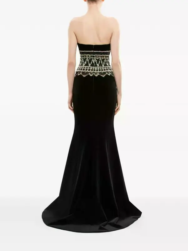 SAIID KOBEISY Strapless Embroidered Dress