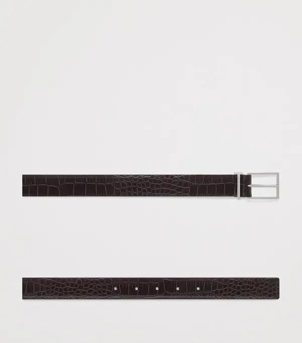 TOM FORD Leather Crocodile-debossed Belt