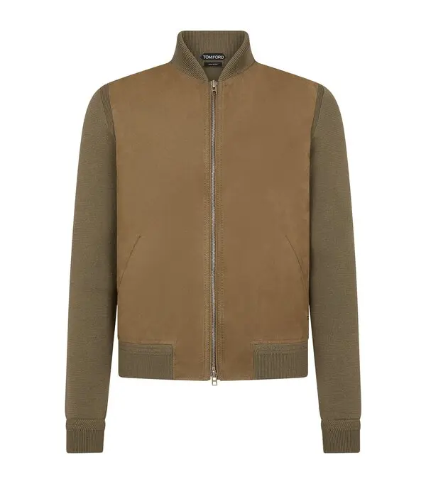 TOM FORD Wool-sleeve Leather Jacket