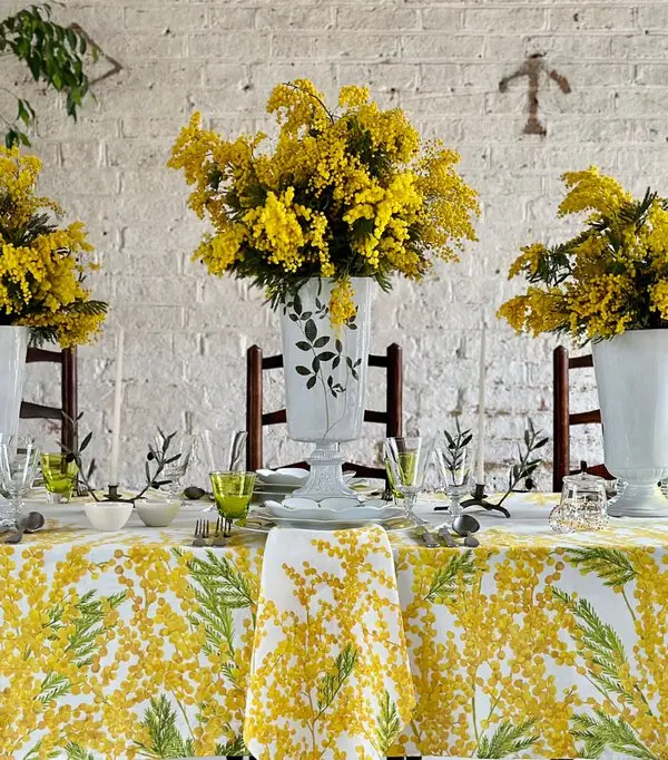 SUMMERILL & BISHOP Linen Mimosa Tablecloth
