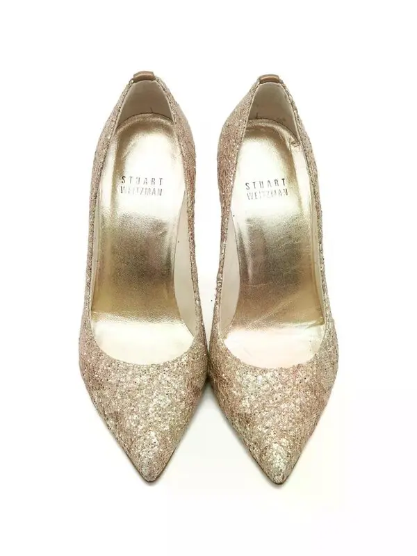 STUART WEITZMAN 100mm Glitter-embellished Pumps