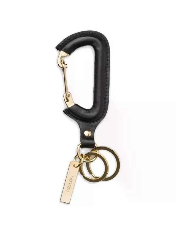 Prada Leather Keychain - Black
