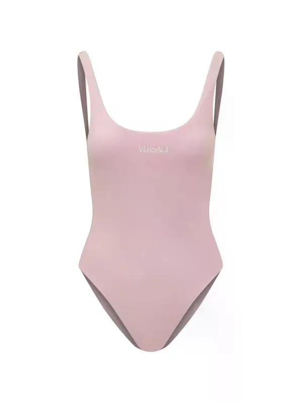 Versace Logo-print One-piece Swimsuit - Pink