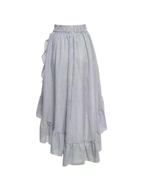 Maje Asymmetric Striped Skirt