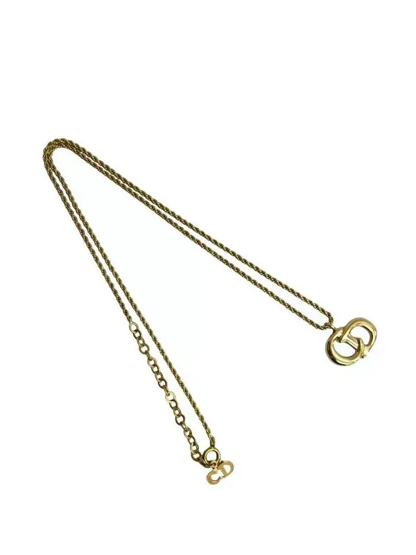 Dior Cd Logo Pendant Necklace - Gold