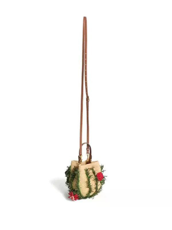 ANYA HINDMARCH Raffia Floral Bucket Bag