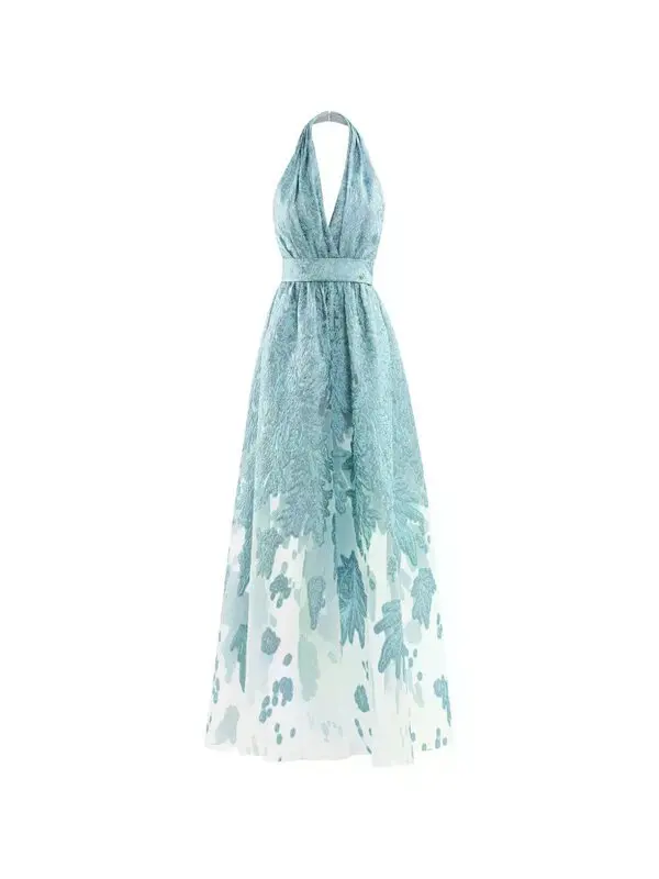 SAIID KOBEISY V-neck Sleeveless Jumpsuit - Blue