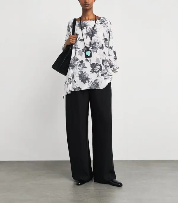 Eskandar Silk Floral Top