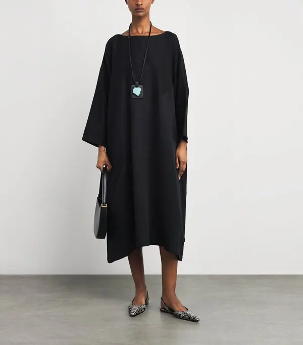 Eskandar Silk Plissé Midi Dress
