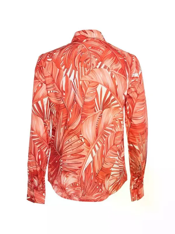 FERRAGAMO Tropical-print Button-down Shirt
