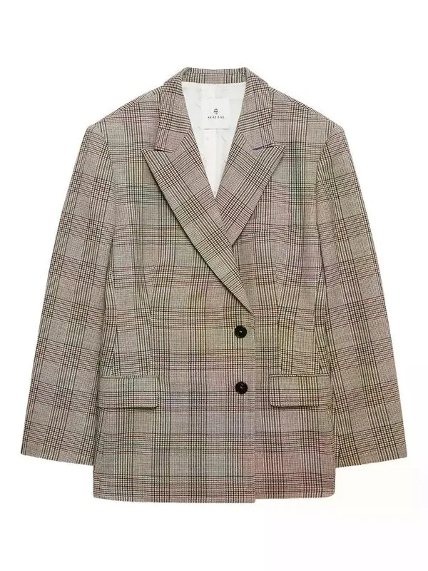 ANINE BING Aretha Plaid Blazer