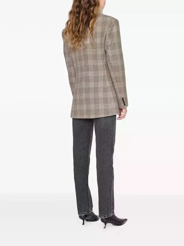 ANINE BING Aretha Plaid Blazer