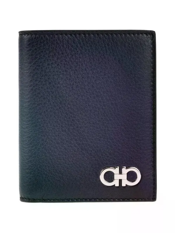 FERRAGAMO Gancini Leather Wallet - Blue