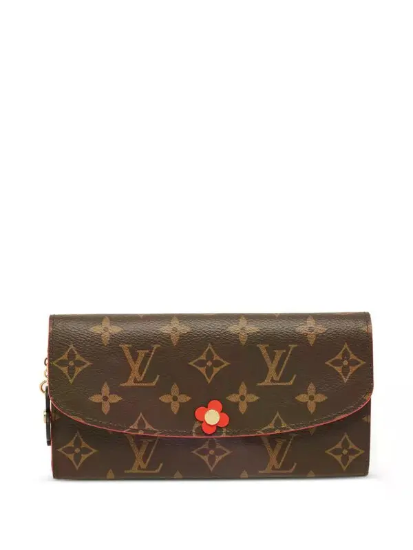 LOUIS VUITTON 2019 Emilie Bloom Coquelicot Monogram Canvas Wallet - Brown