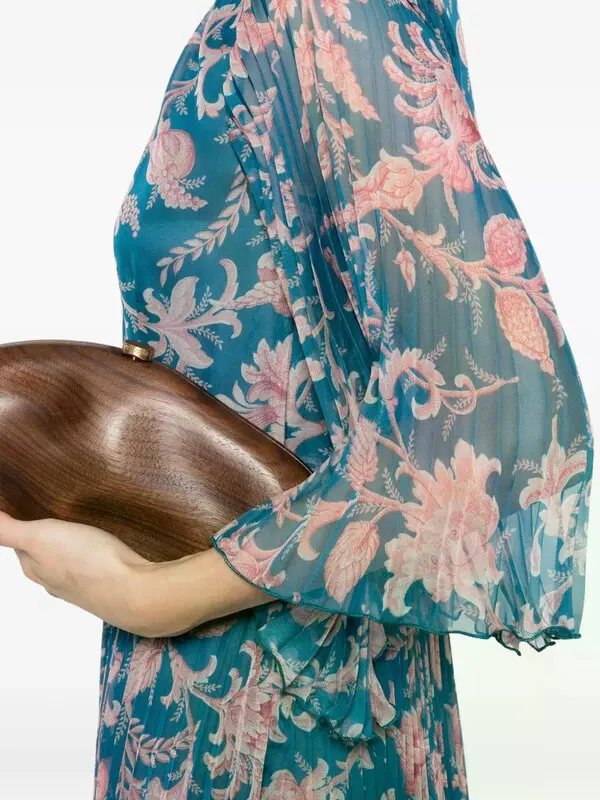 Etro Floral-pattern Pleated Dress - Blue